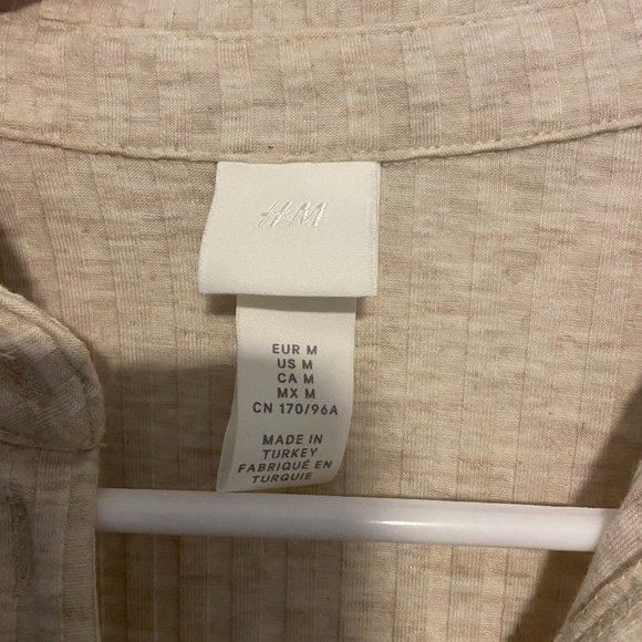 H&M | Dresses | Hm Long Sleeve Medium Midi Dress In Tan | Poshmark